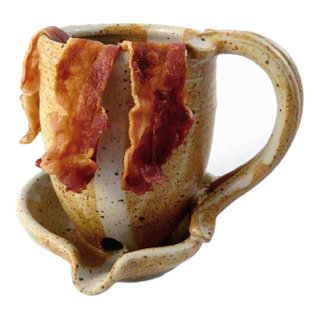 Stoneware Pottery Microwave Bacon Mug - Traditional - Mugs - by Modern ...