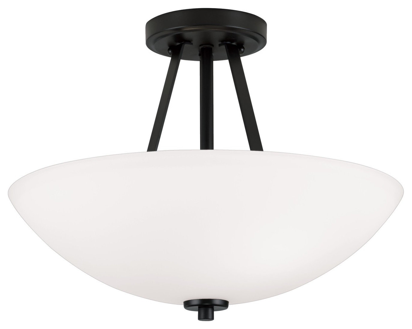 Stewart 2-Light Semi-Flush Mount, Matte Black - Transitional - Flush ...