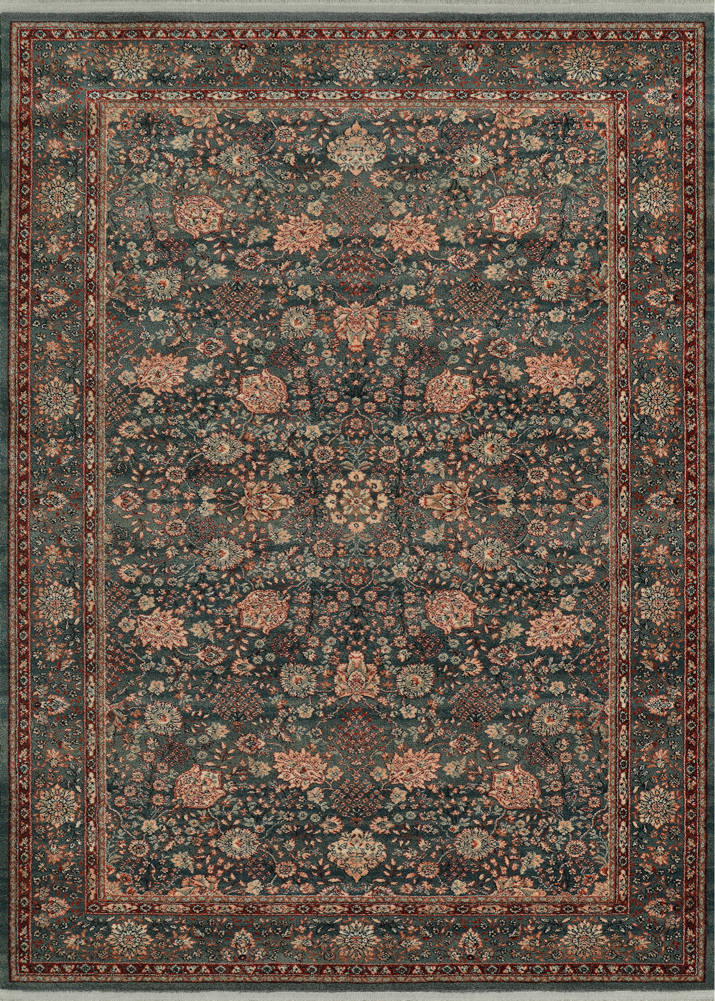 Couristan Kashimar Floral Vase Sage Rug 5'3" x 7'9" - Transitional ...