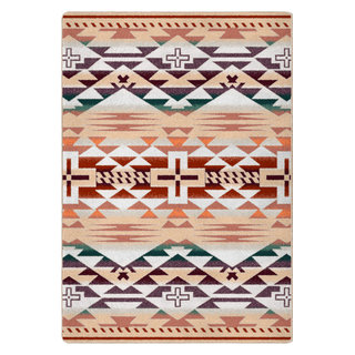Rustic Cross Oka, Beige, 4'x5', 4'x5' - Southwestern - Area Rugs - by ...