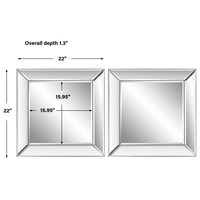 Contemporary 22" Parer Silver Mirror, 22-in W x 1.3-in D x 22-in H ...
