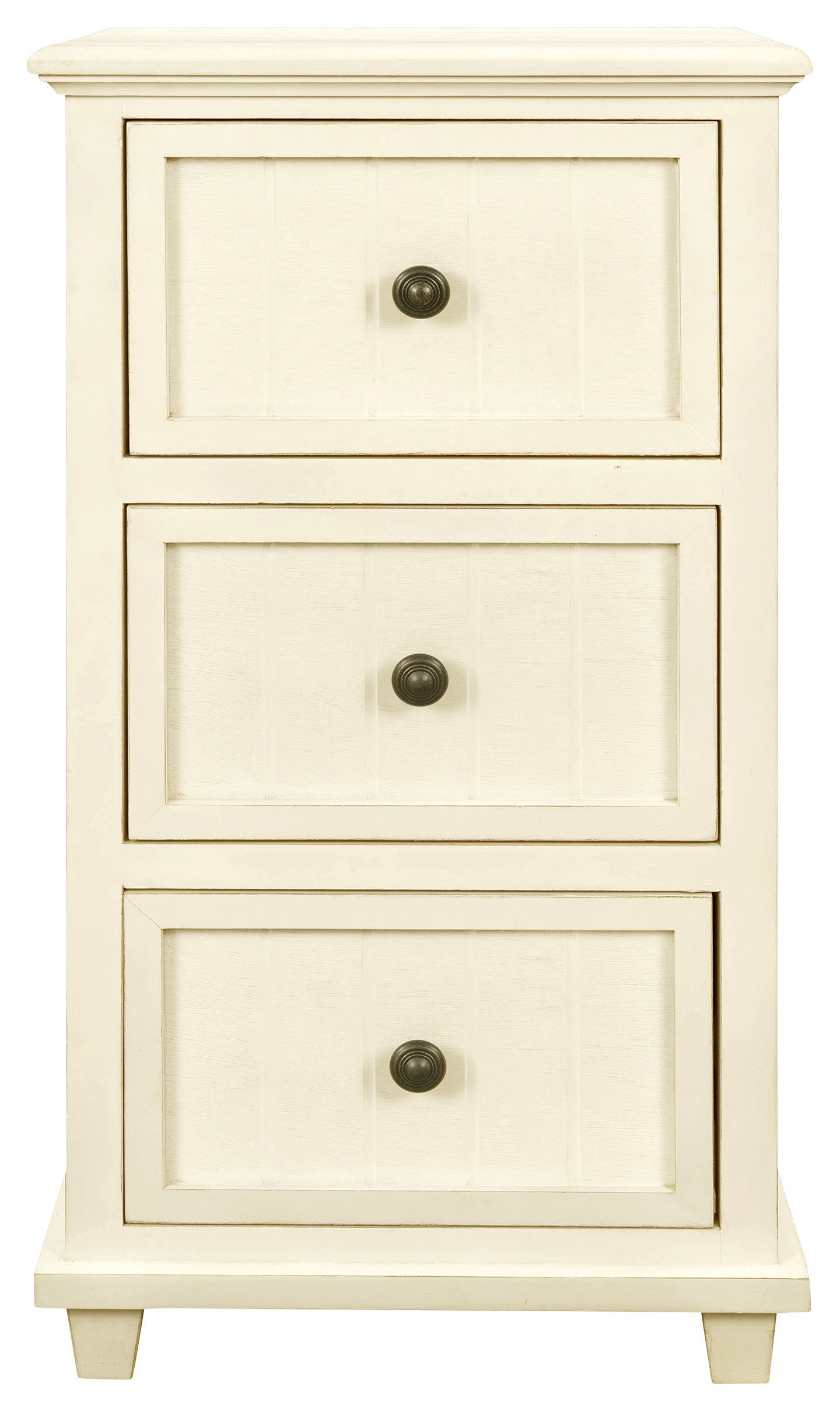 Egg Shell Three Drawer Side Table 13"Wx30"H16"D - Transitional - Side ...