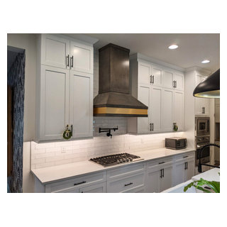 Custom Kitchen Exhaust Hood with Brass Inlay in Custom Color on Maple ...