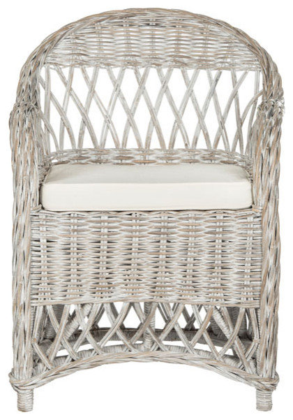 Renee Wicker Club Chair Whitewash - Tropical - Armchairs And Accent ...