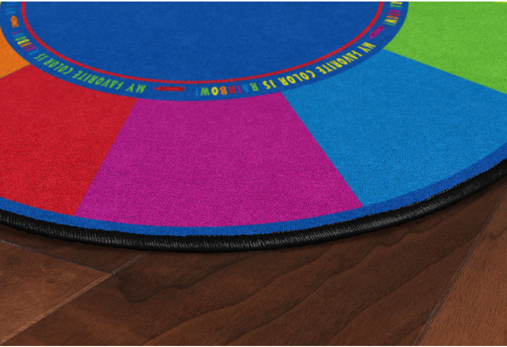 Flagship Carpets VA401-27A 6' Round My Favorite Color Educational Rug ...