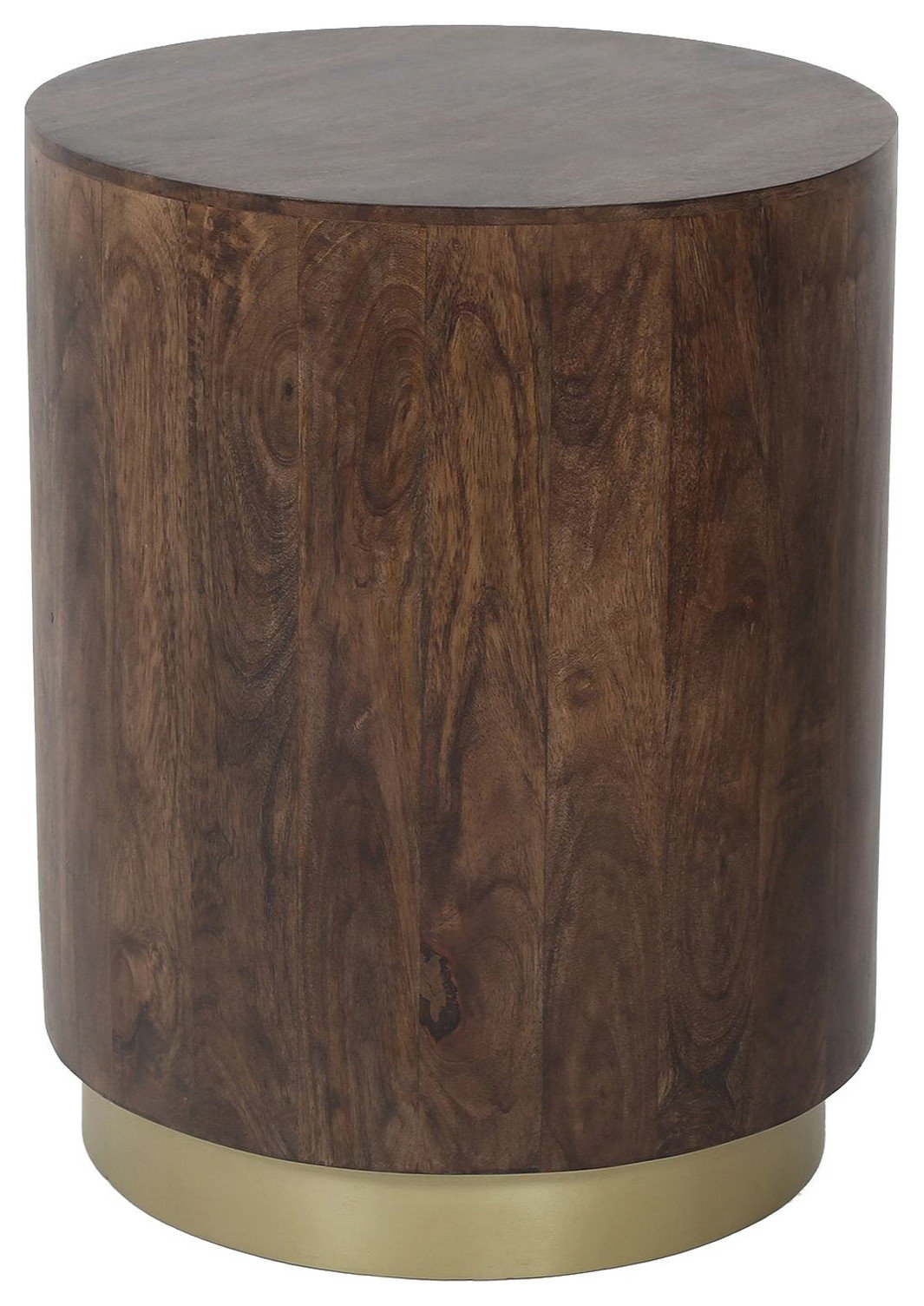 Dark Brown Mango Wood Form Side Table, 17.72W x 17.72D x 22H ...