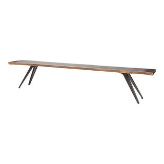 Nuevo Vega 75" Dining Bench in Seared Brown - Industrial - Dining ...