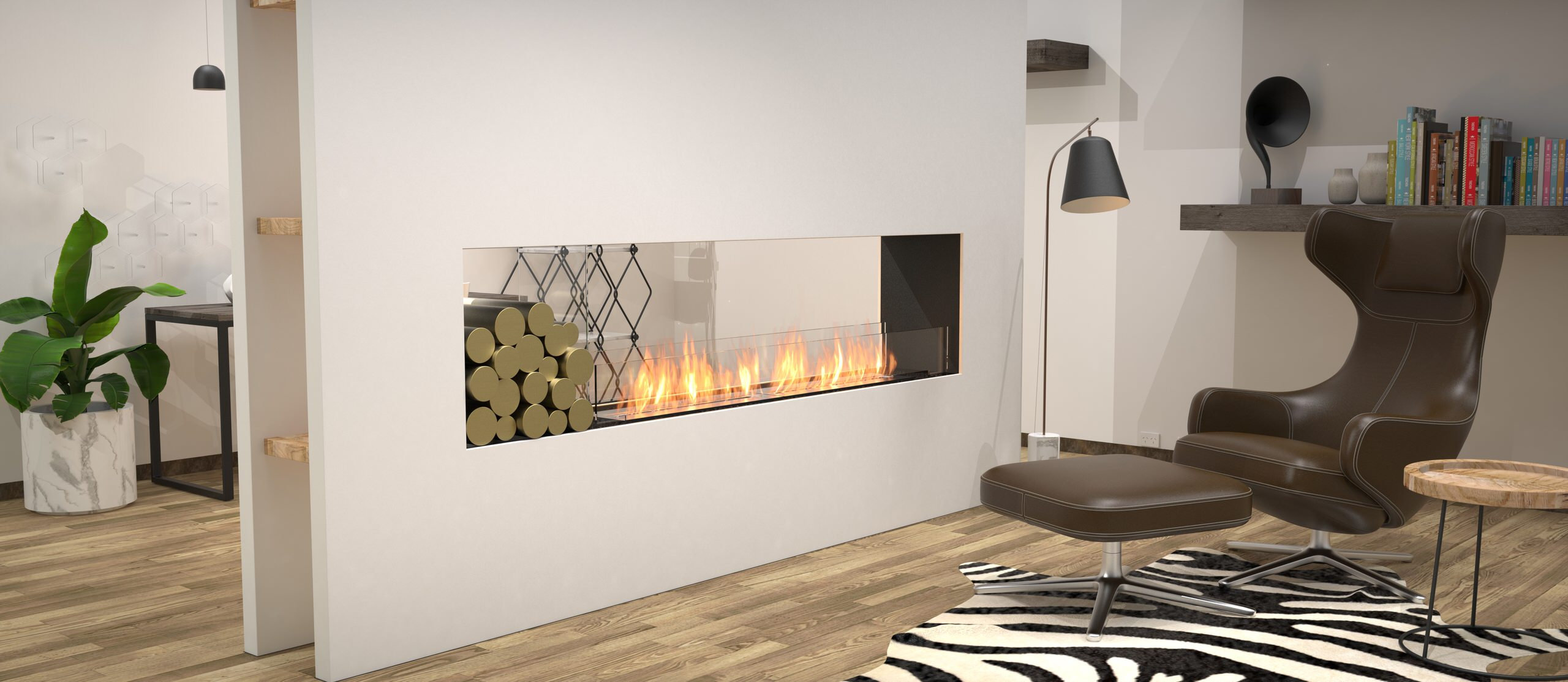 EcoSmart™ Flex 104DB Double-Sided Fireplace - Wall-Mounted Ethanol Fire - Transitional - Indoor ...