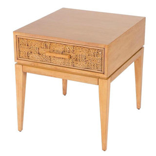 End Table Side Modern Tropical Villa Coastal Natural Distressed - Beach ...