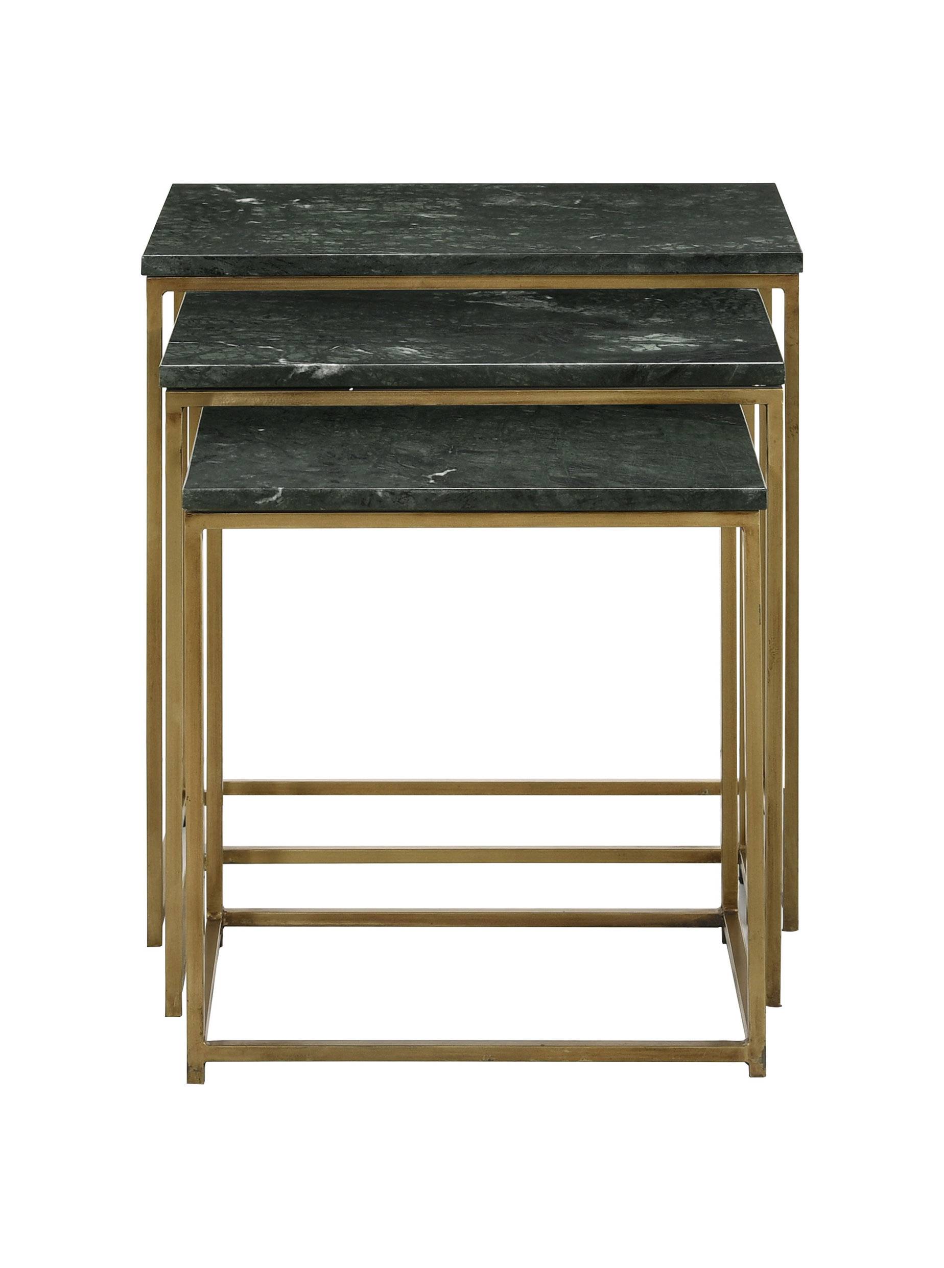 Medora 3-piece Nesting Table With Marble Top Large Table Green ...