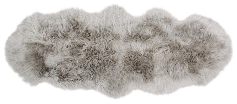 Classic Sheepskin Double Pelt 2'x5' Rug, Chateau Gray - Contemporary ...