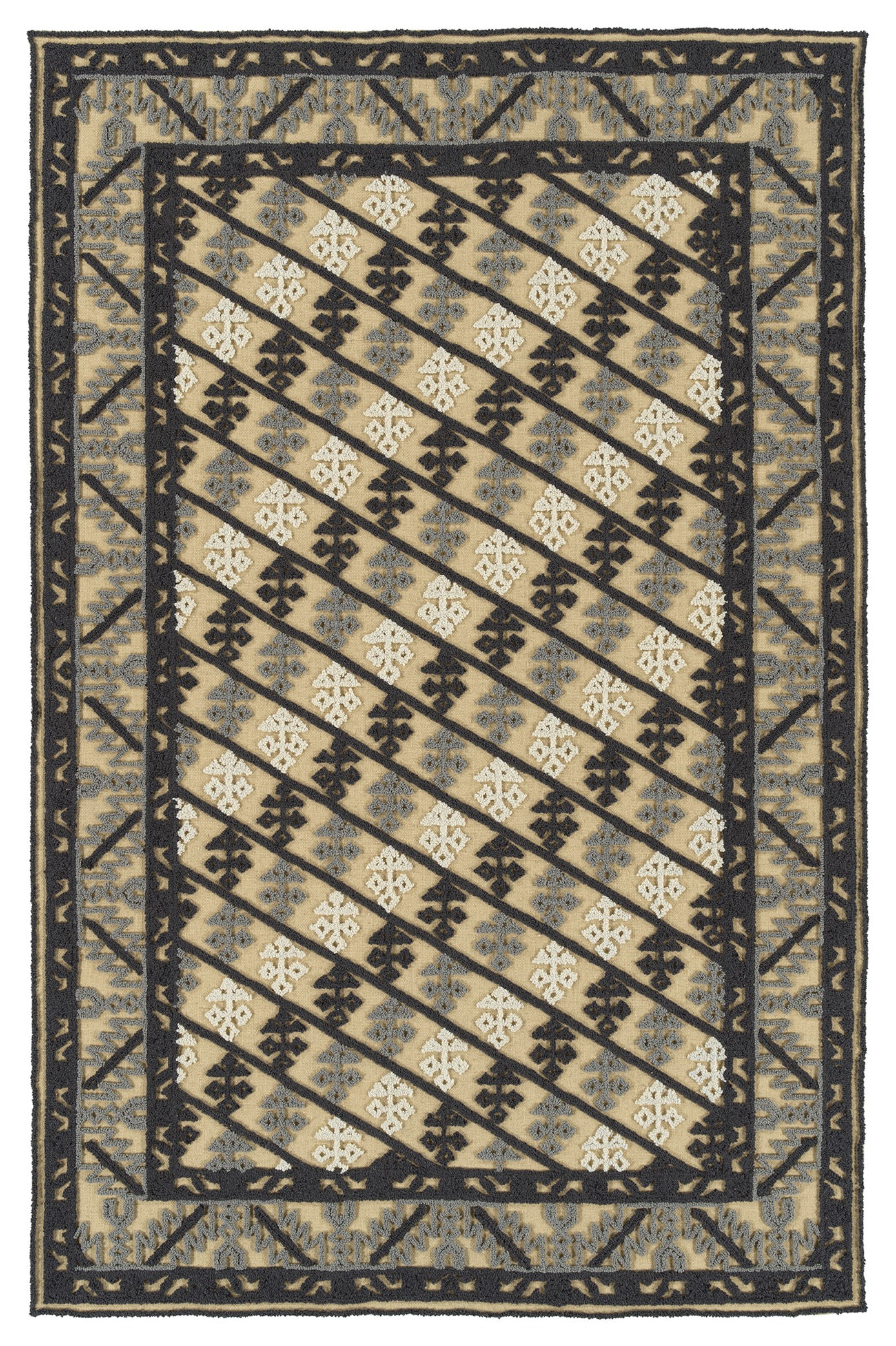 Kaleen IndoorOutdoor Midcentury Modern Ayrlies Garden Rug, 5'x7'6" - Contemporary - Outdoor Rugs ...