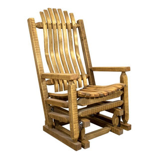 Montana Woodworks Homestead Transitional Wood Glider Rocker in Gold ...