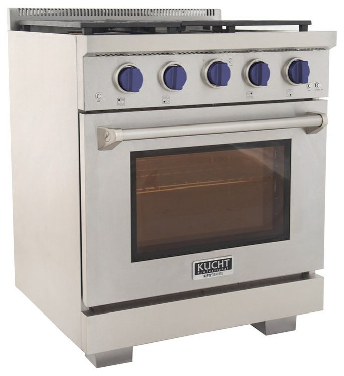 Kucht Professional 39" Stainless Steel Natural Gas Range in Royal Blue ...
