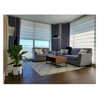 Wave Fold Drapes - Modern - Living Room - Toronto - by Trendy Blinds ...