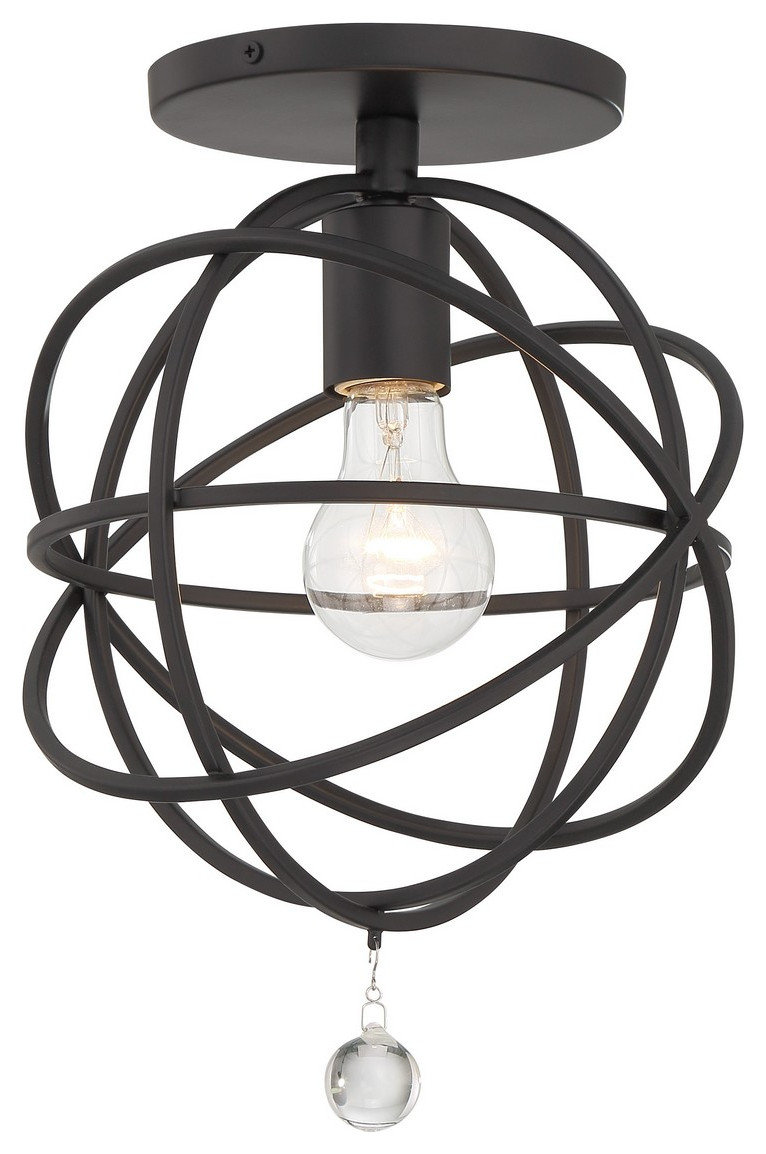 Solaris 1-Light Ceiling Mount, Black - Traditional - Flush-mount ...