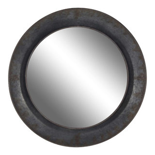 Industrial Gray Metal Wall Mirror 46015, 35" x 4" x 35" - Industrial ...