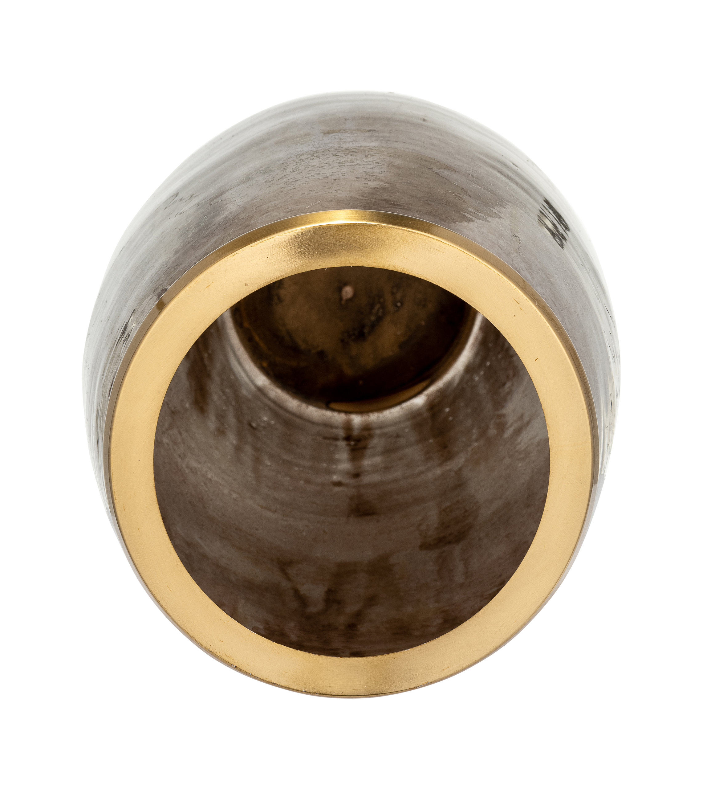 Sagebrook Home Contemporary Glass Champagne Vase With Metal Ring 17573 ...