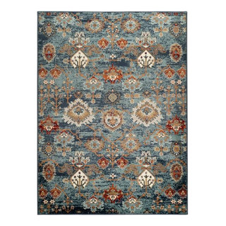 Allure Elina Teal Oriental Area Rug, 7'9"x9'9", 7'9"x9'9 ...