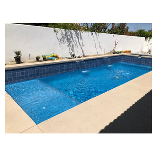 New Palm Springs Pool with Tahoe Blue Quartz Plaster - Contemporary ...