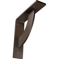 1 1/2"Wx5 1/2"Dx8"H Edwards Wrought Iron Bracket, Single Center Brace ...