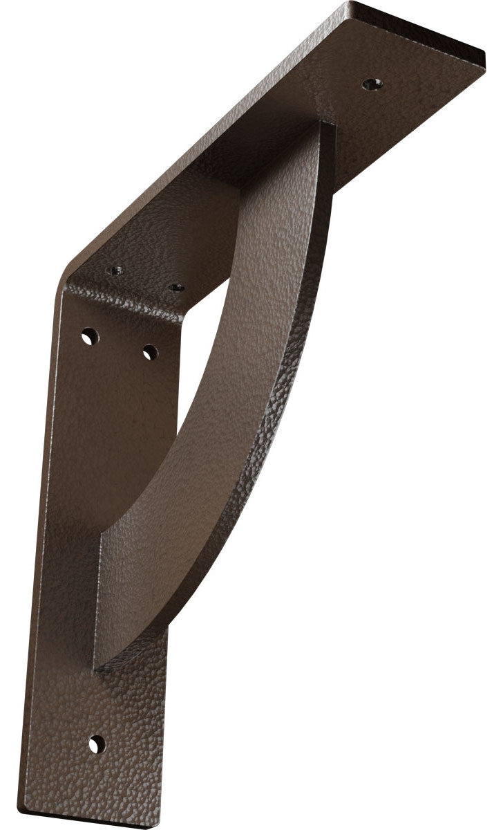 1 1/2"Wx5 1/2"Dx8"H Edwards Wrought Iron Bracket, Single Center Brace ...