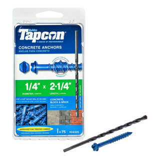 Tapcon® 24325 Hex Washer Head Tapcon Concrete Anchors, 1/4" x 2-1/4 ...