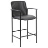 Scranton & Co 28.5" Modern Vinyl/Mesh Counter Stool with Arms in Black ...