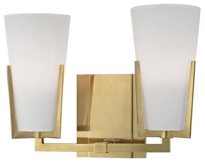 Hudson Valley Upton 2-Light Bath Bracket, Aged Brass - Traditional ...