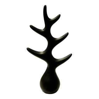 decorative Ceramic Modern Tree decor, Matte Black - Contemporary ...