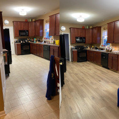 LVP with cherry cabinets