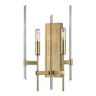 Two Light Wall Sconce Aged Brass Two Light Wall Sconce - Wall Sconces ...