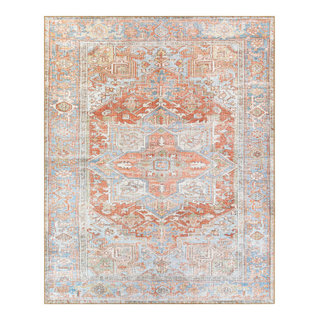 Hauteloom Maayon Medallion Rust Washable Area Rug, 6'7"x9 ...