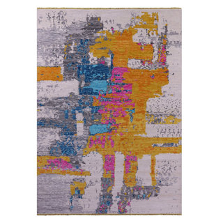 Hand Knotted Modern Abstract Wool Rug 9' 9" X 13' 11" - Q22389, 9' 9" X ...