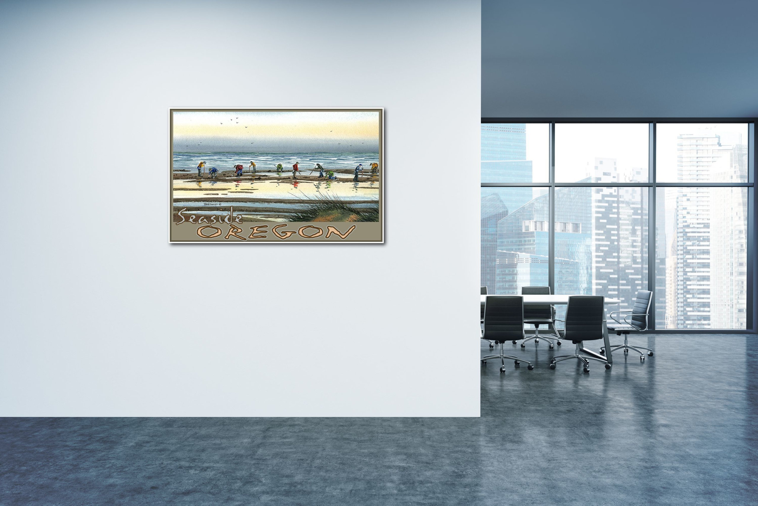 by Artist Dave Bartholet Seaside Oregon Clam Digging Art Print, 30"x45 ...