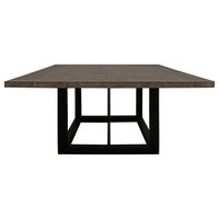 Redondo Felix 72" Square Dining Table, Solid Wood Top & Iron Legs ...