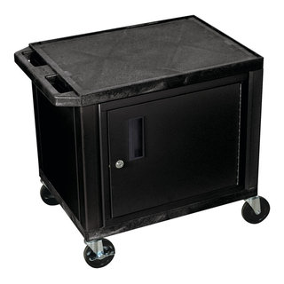 Luxor Tuffy 2-Shelf AV Cart With Cabinet and Electric - Contemporary ...