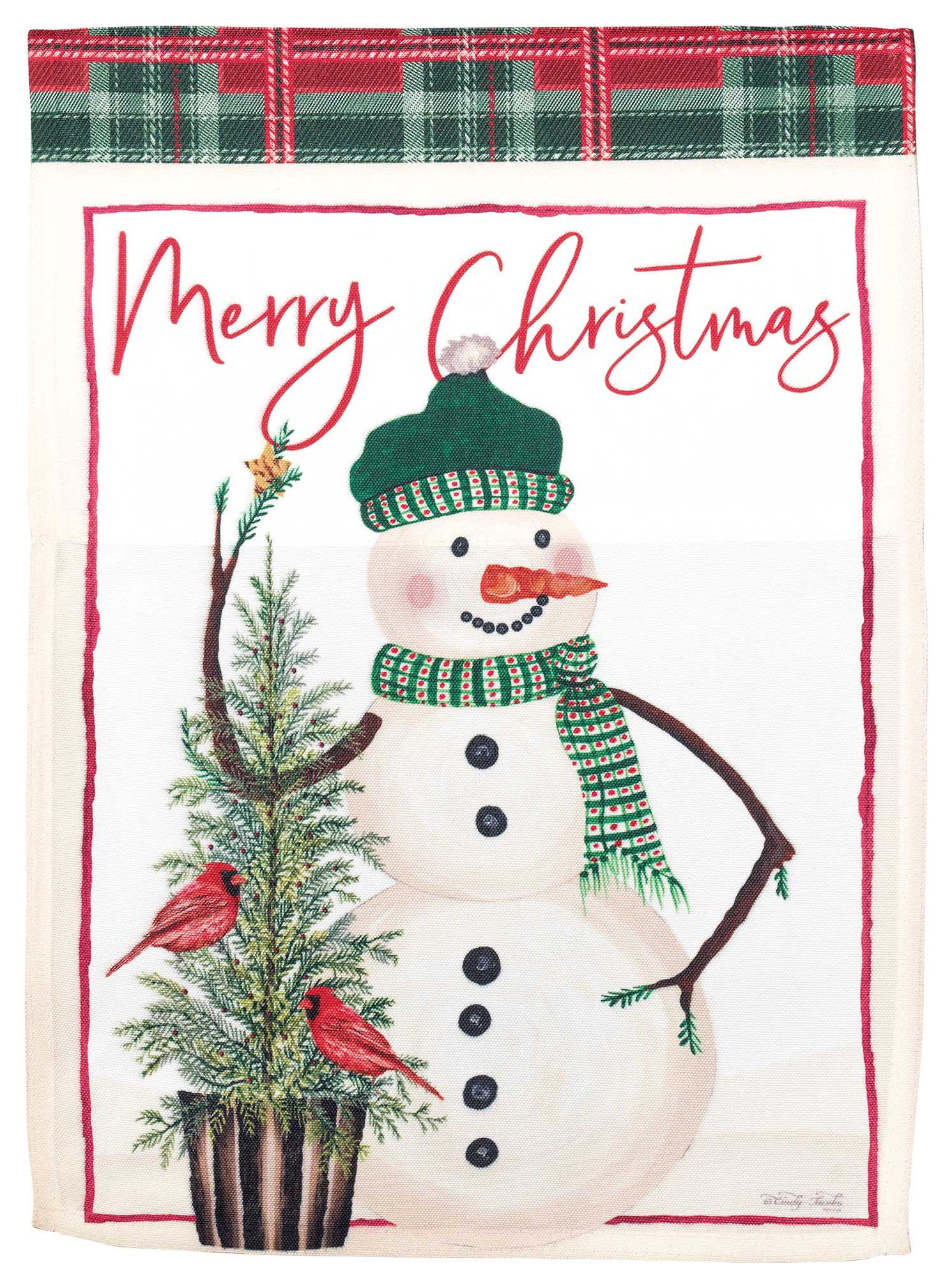 Snowman Merry Christmas Flag, Large - Traditional - Flags And Flagpoles ...