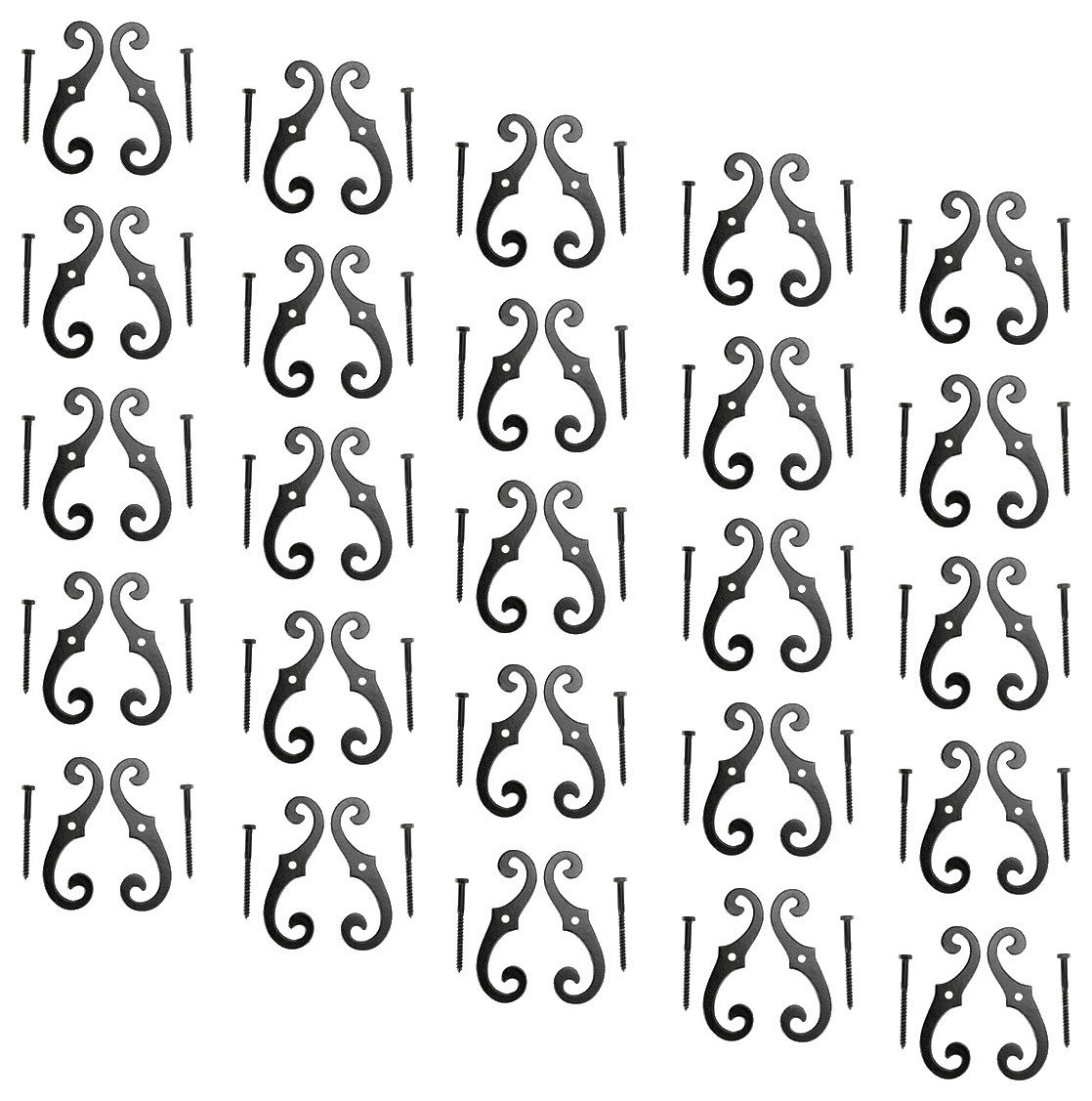 Black Shutter Dog Holders 6.5" L S Style Aluminium Rust Resistant Pack ...