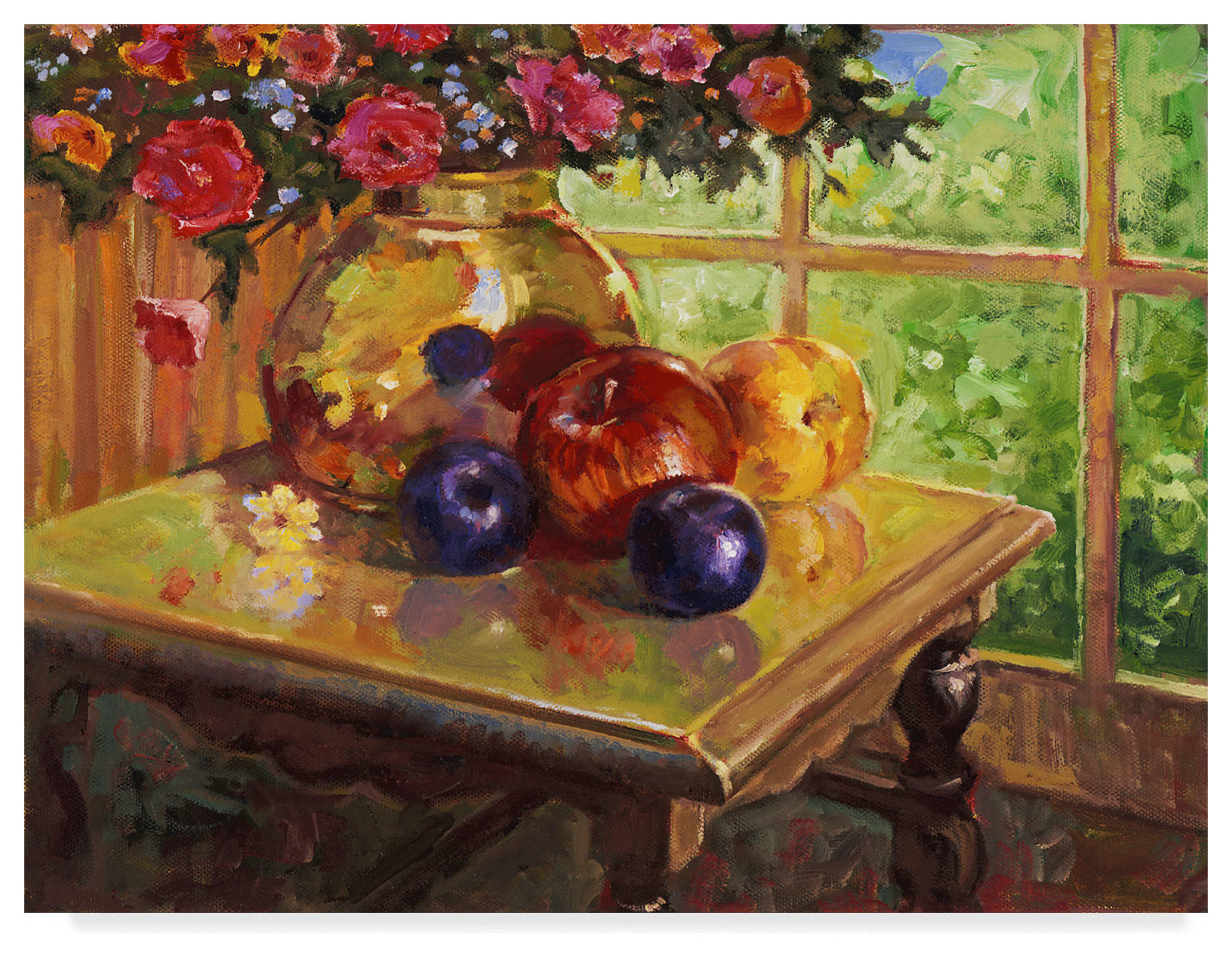 Hal Frenck 'Fruit And Flowers' Canvas Art, 24"x18" - Farmhouse - Prints ...