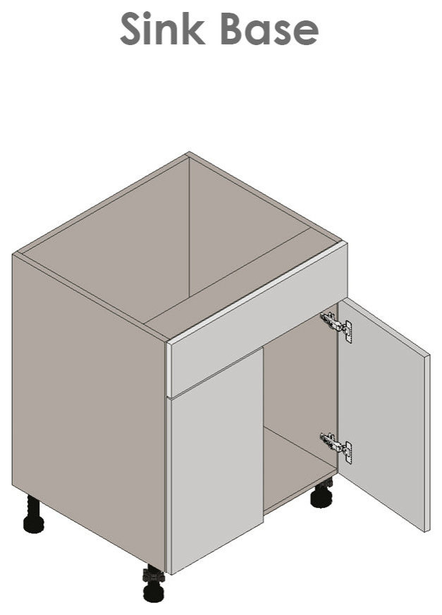 27 Base Cabinet Double Door Single Drawer Grey, 27 x 34 1/2 x 23 3/8 ...