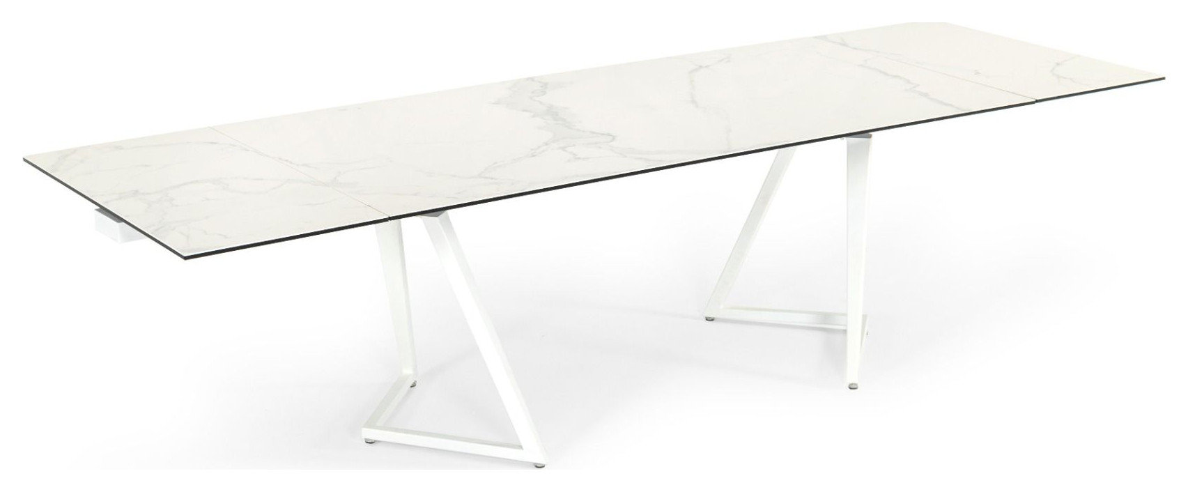 Modrest Farrell - Modern White Ceramic Extendable Dining Table ...
