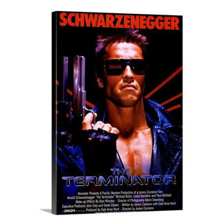 "The Terminator (1984)" Wrapped Canvas Art Print, 16"x24" - Midcentury ...