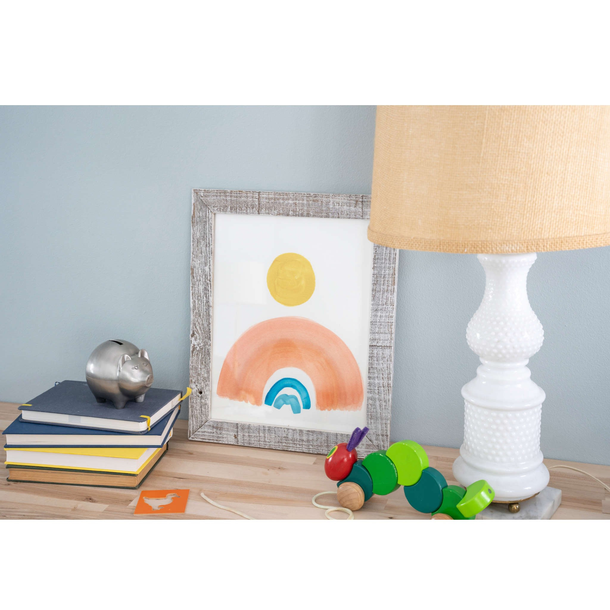 20" X 30" Rustic Farmhouse White Wash Wood Frame - Farmhouse - Picture ...
