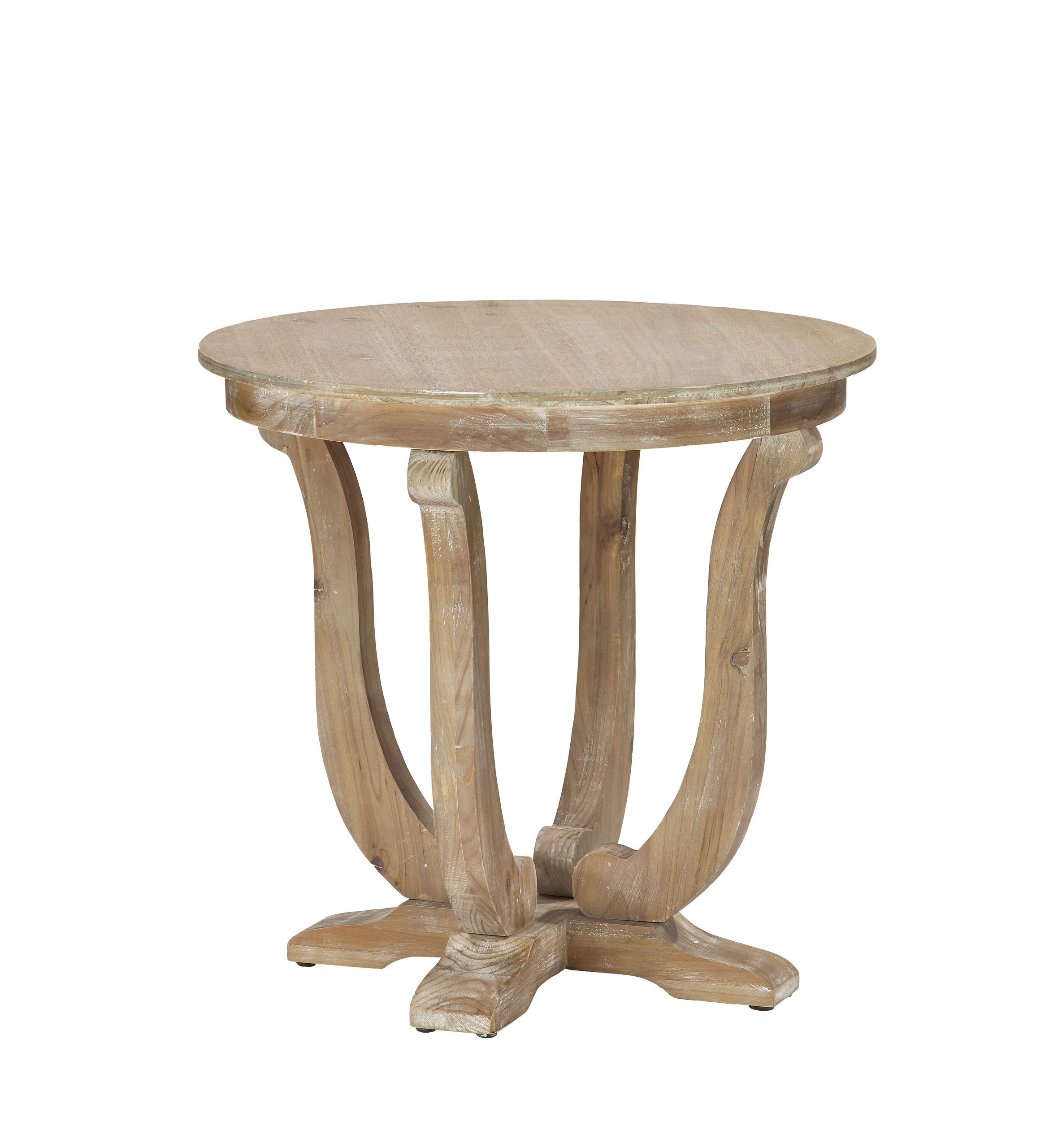 Tinley Fir Wood End Table, Natural, W24*D24*H24 - Farmhouse - Side ...