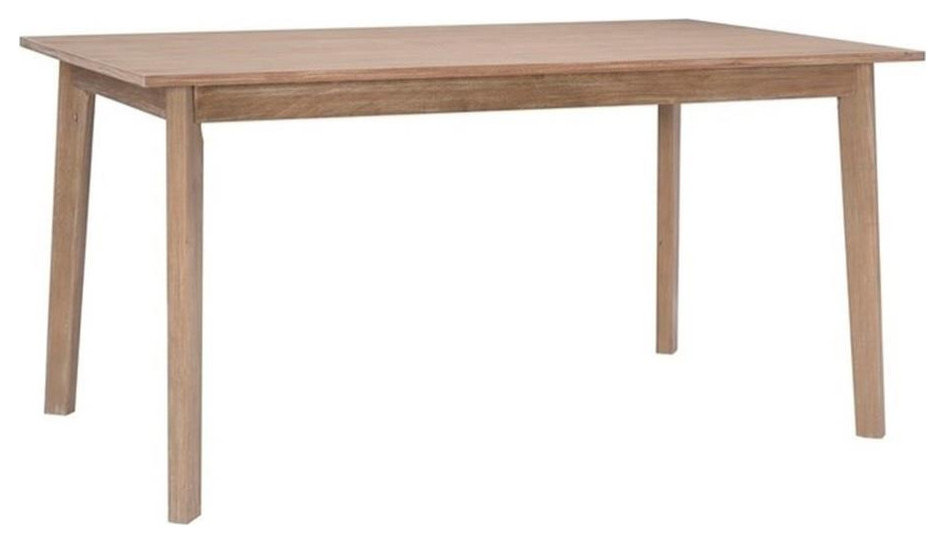 Linon Miles Midcentury Dining Table in Natural Brown Stained Wood ...