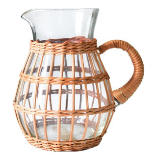 Seagrass Rattan Cage Tall Pitcher - Tropical - Pitchers - by Sportique ...
