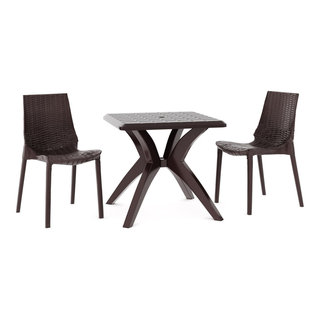 Lumina and Marcella 3-Piece Dining Set - Tropical - Outdoor Dining Sets ...