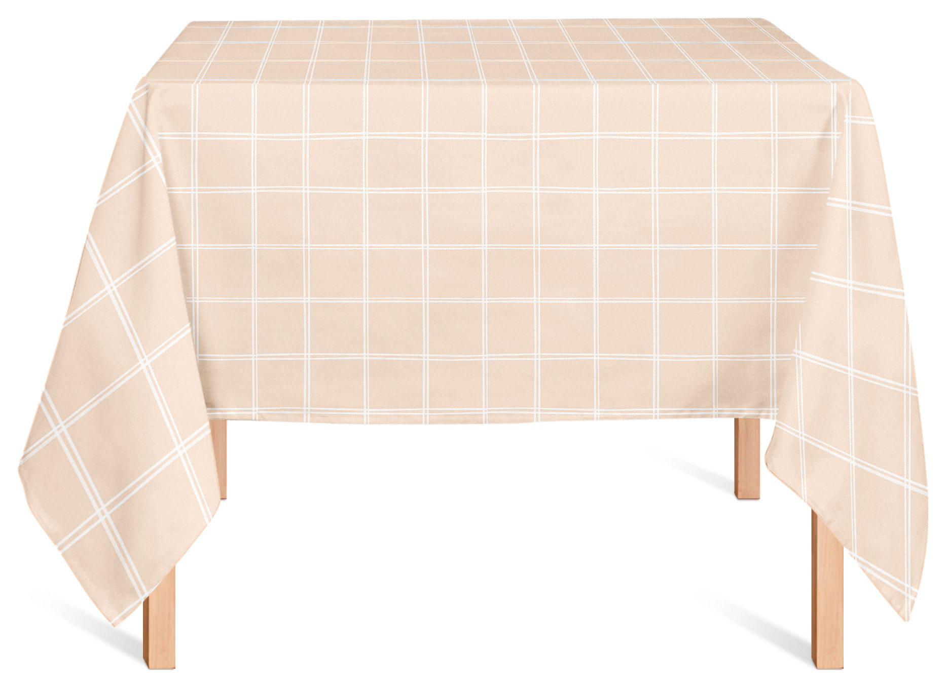 Peach Grid 58x58 Tablecloth, 58x58 - Contemporary - Tablecloths - by ...