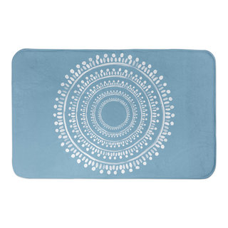 Centered Blue Boho Circle 21x34 Bath Mat, 21x34 - Contemporary - Bath ...